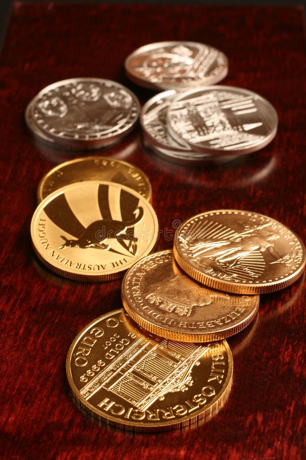 Gold and silver coins stock image. Image of token, moneys - 5398959