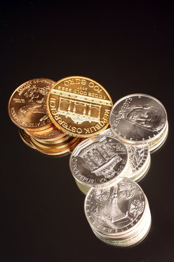 Gold and silver coins stock image. Image of token, moneys - 5398959