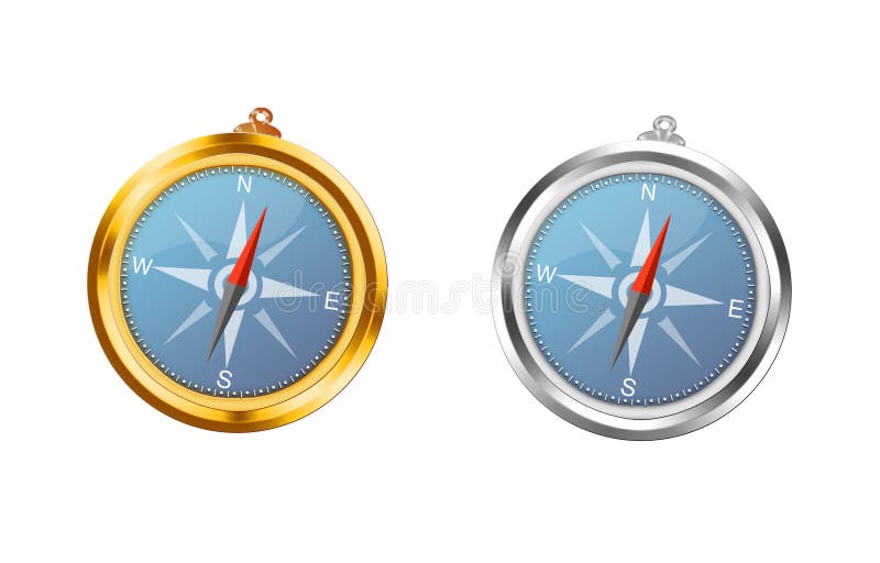 Gold And Silver A Compass Stock Illustration Illustration Of Compass 18078821