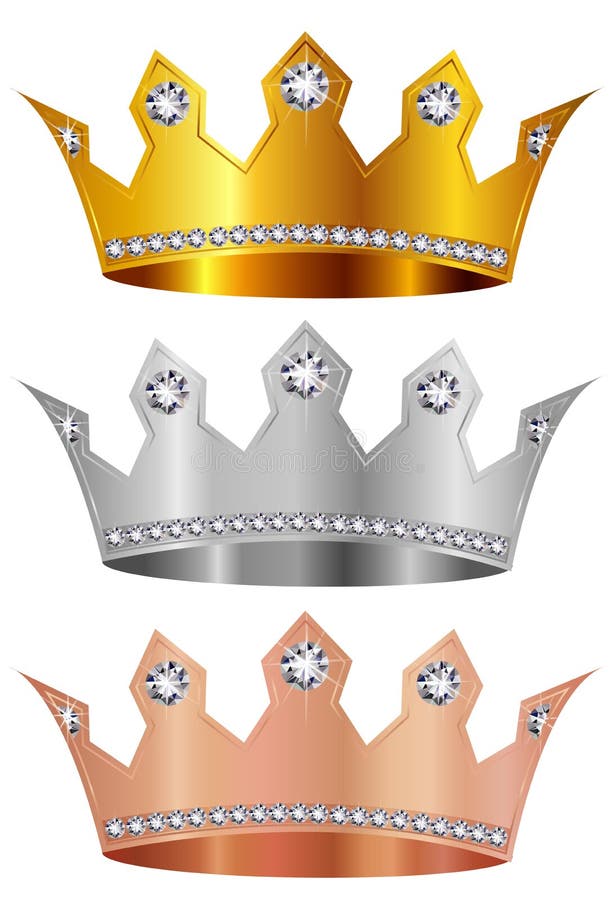 Gold Silver Copper Crown Crown Stock Vector - Illustration of symbol ...