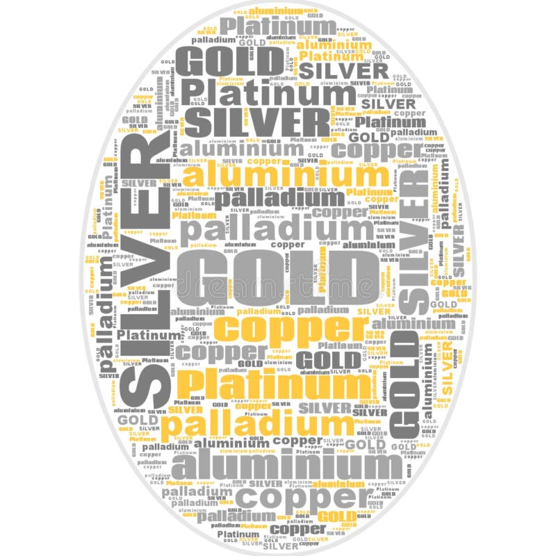 Gold Silver Copper Paladium Platinum Text Illustration Background ...
