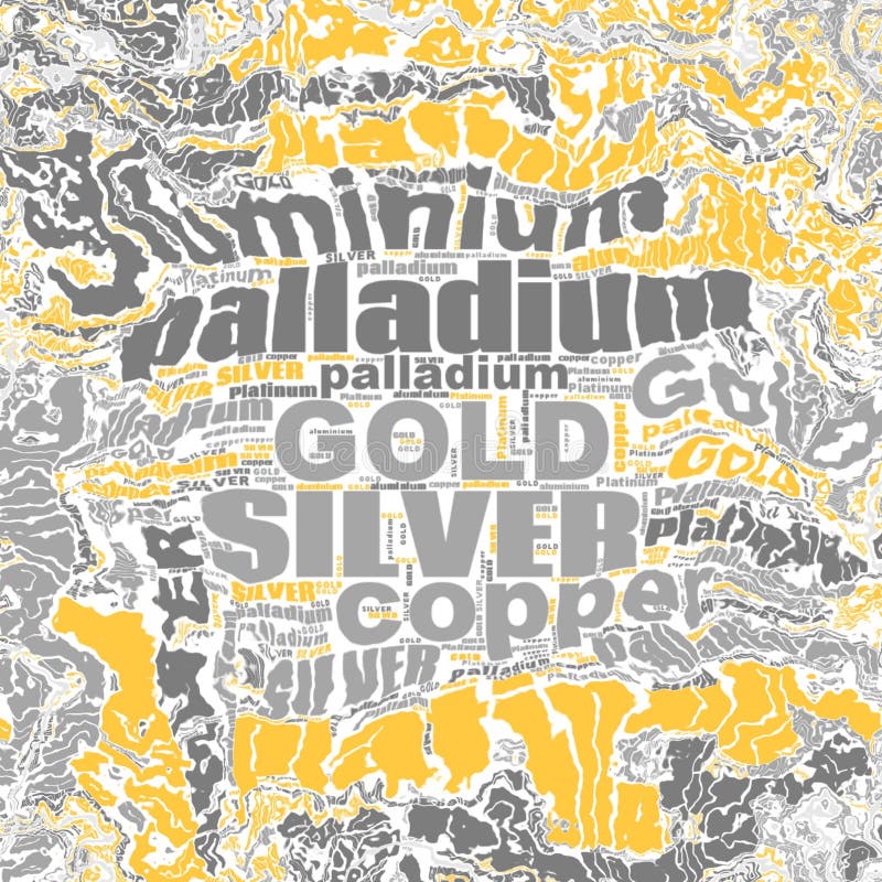 Gold Silver Copper Paladium Platinum Text Illustration Background ...