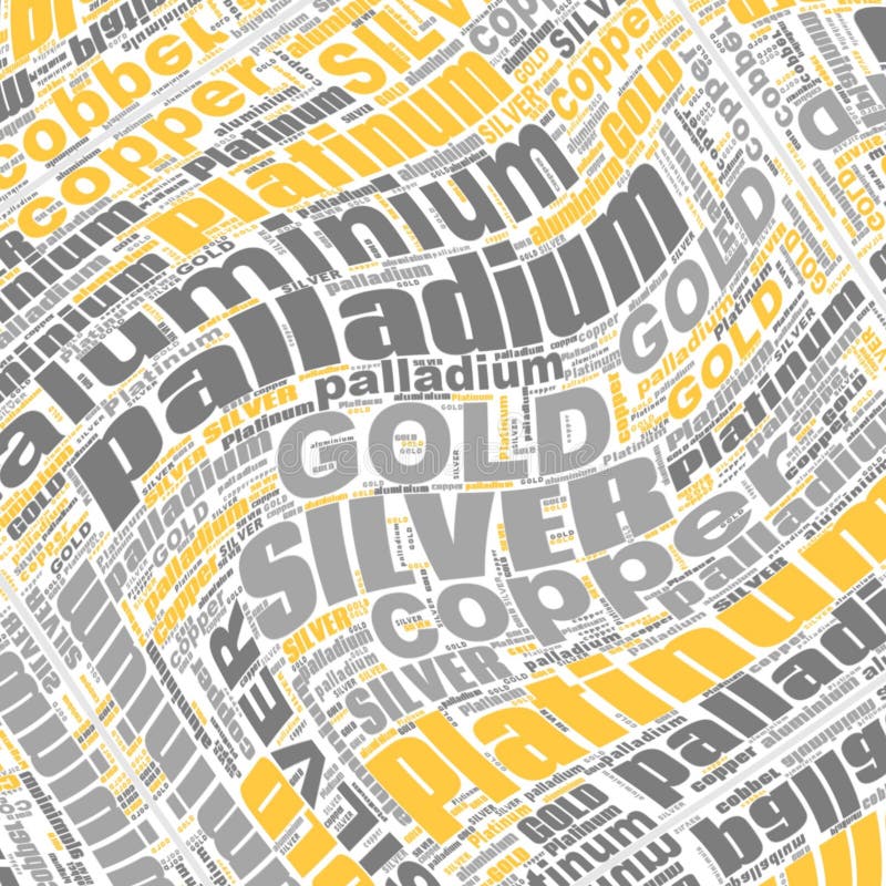Gold Silver Copper Paladium Platinum Text Illustration Background ...