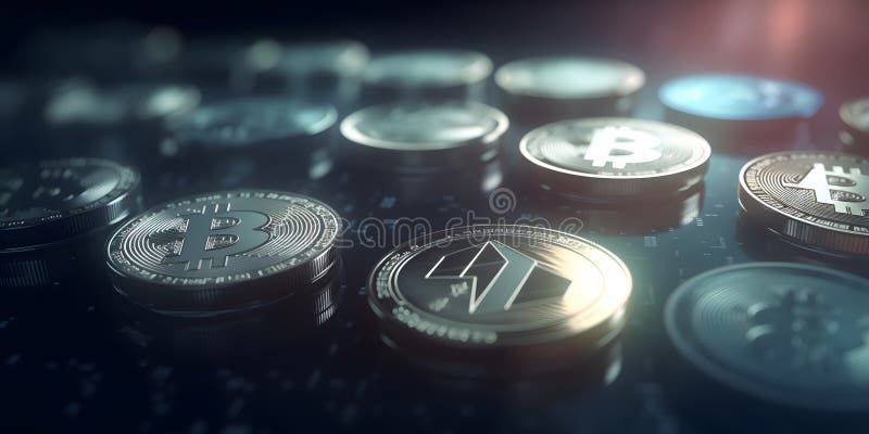 Gold and Silver Crypto Currencies Stock Illustration - Illustration of ...