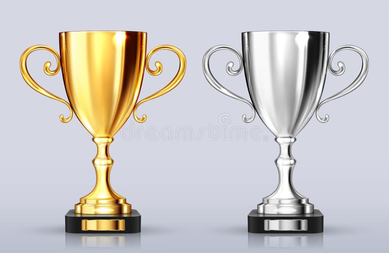 Gold and silver cup stock vector. Illustration of hold - 140644400