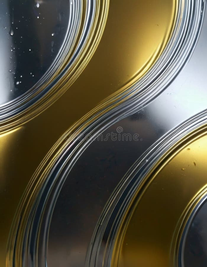 Gold and Silver Curved Lines Abstract Background Stock Image - Image of ...