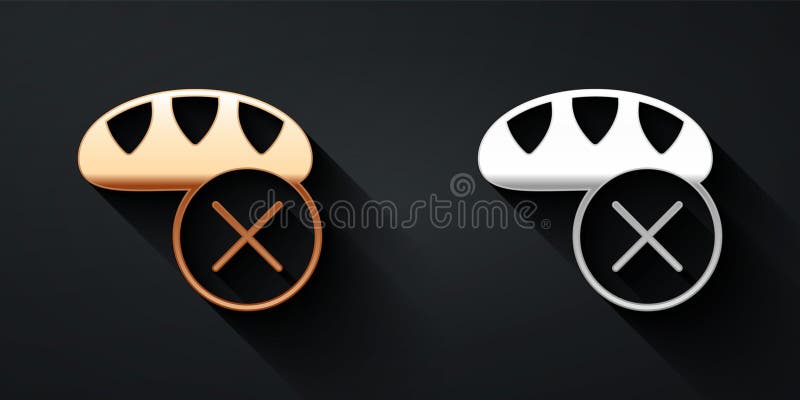 Gold and Silver Donation Food Icon Isolated on Black Background. Long ...