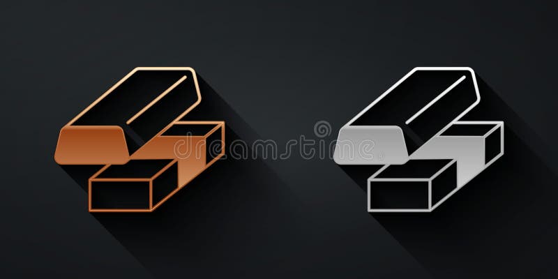 Gold and Silver Gold Exchange Money Icon Isolated on Black Background ...