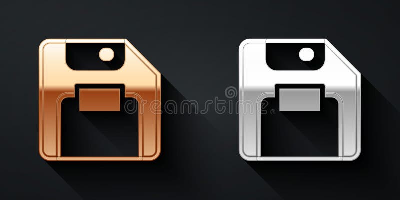 Gold and Silver Floppy Disk for Computer Data Storage Icon Isolated on ...