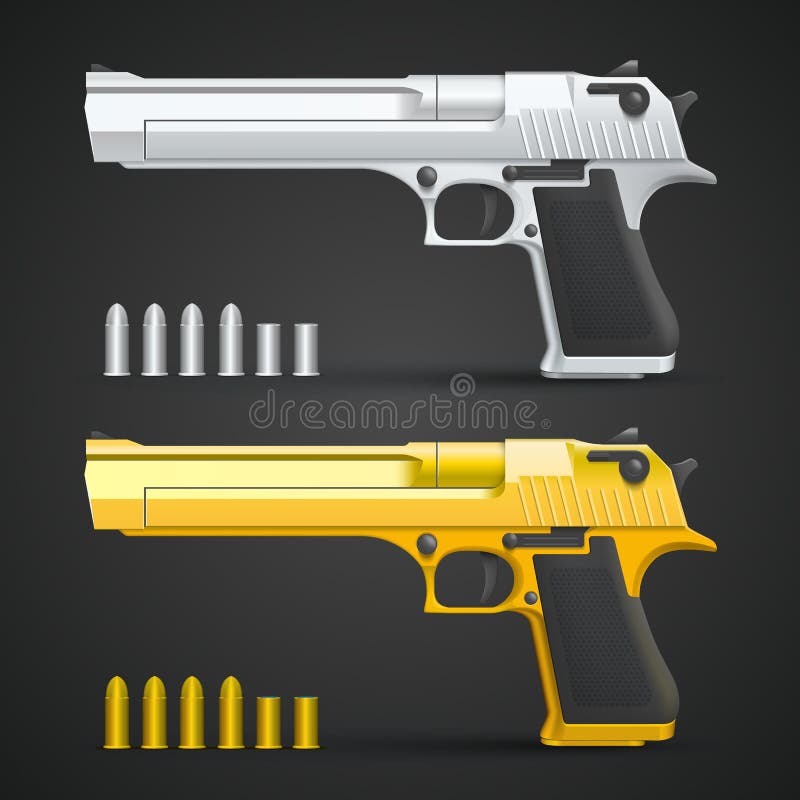 Gold and silver gun stock vector. Illustration of metal - 49932282