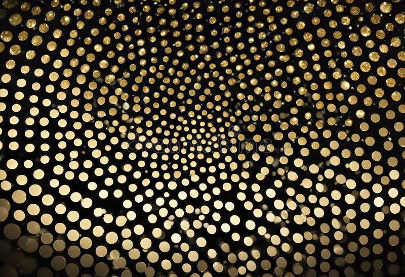 Gold and Silver Halftone Black Background Vector Golden Glitter Circle ...