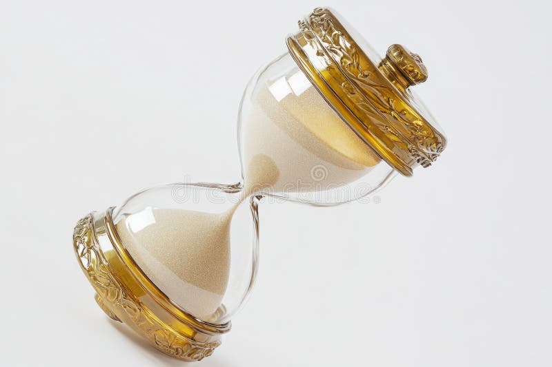 A Gold and Silver Hourglass with Sand in it Stock Photo - Image of ...