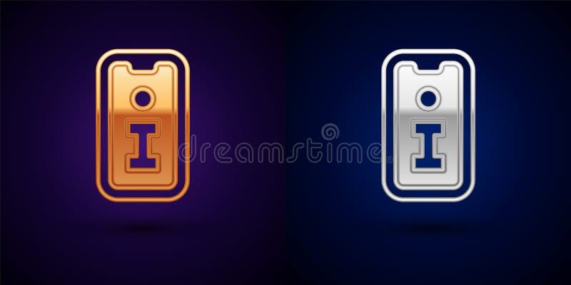 Gold and Silver Information Icon Isolated on Black Background. Vector ...