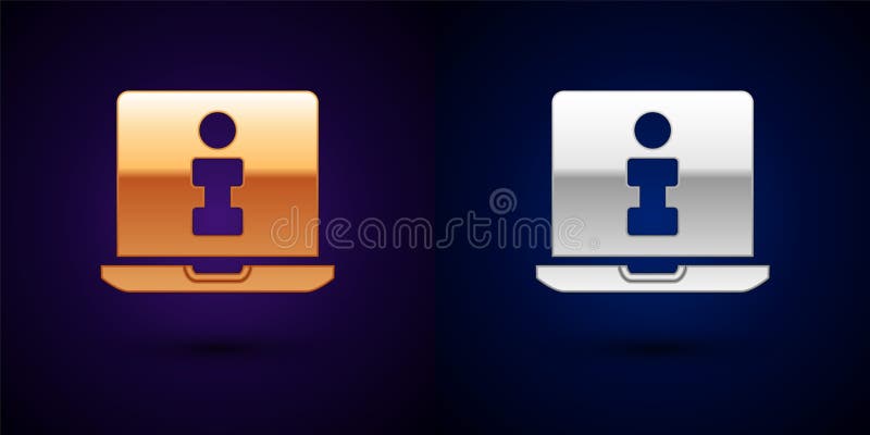 Gold and Silver Information Icon Isolated on Black Background. Vector ...