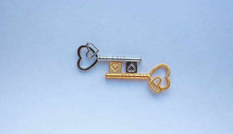 Gold and Silver Keys Isolated on a White Background Stock Photo - Image ...