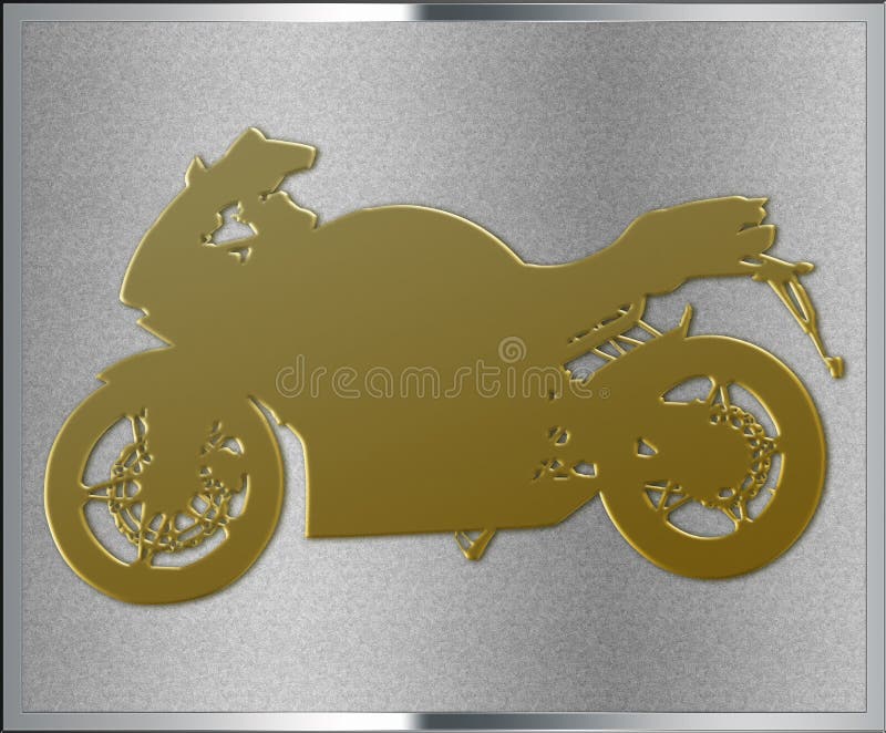 Gold on Silver Motorcycle Emblem Stock Illustration - Illustration of ...