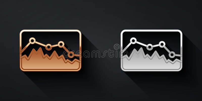 Gold and Silver Music Wave Equalizer Icon Isolated on Black Background ...