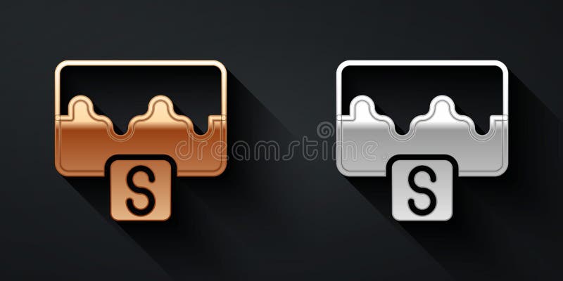 Gold and Silver Music Wave Equalizer Icon Isolated on Black Background ...