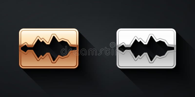 Gold and Silver Music Wave Equalizer Icon Isolated on Black Background ...