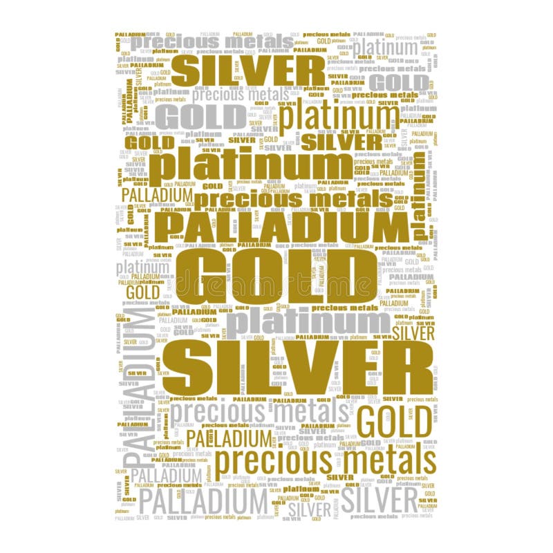 Gold Silver Palladium Platinum Text Shapes Illustration Stock ...