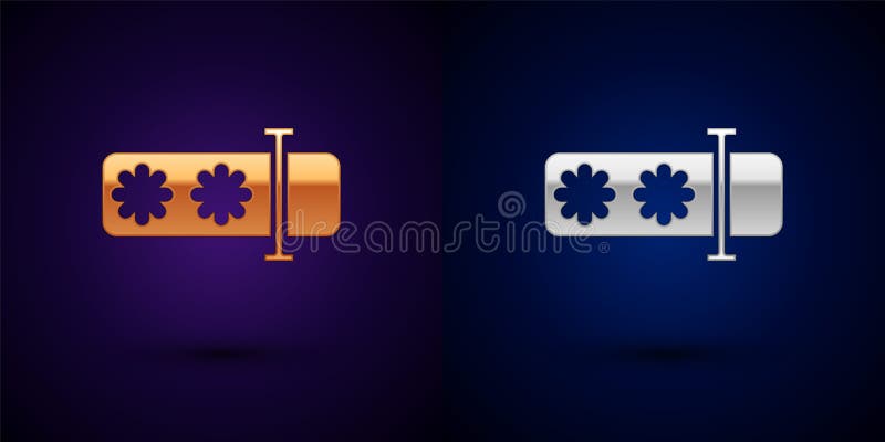 Gold and Silver Password Protection and Safety Access Icon Isolated on ...