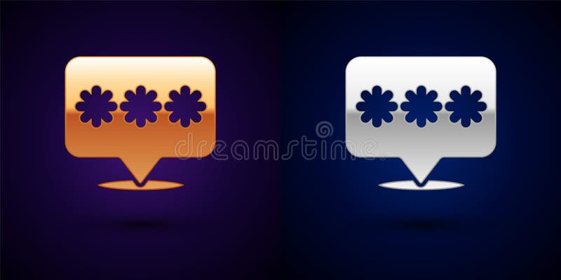 Gold and Silver Password Protection and Safety Access Icon Isolated on ...