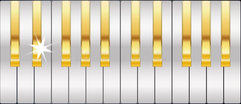 Golden Piano Keyboard