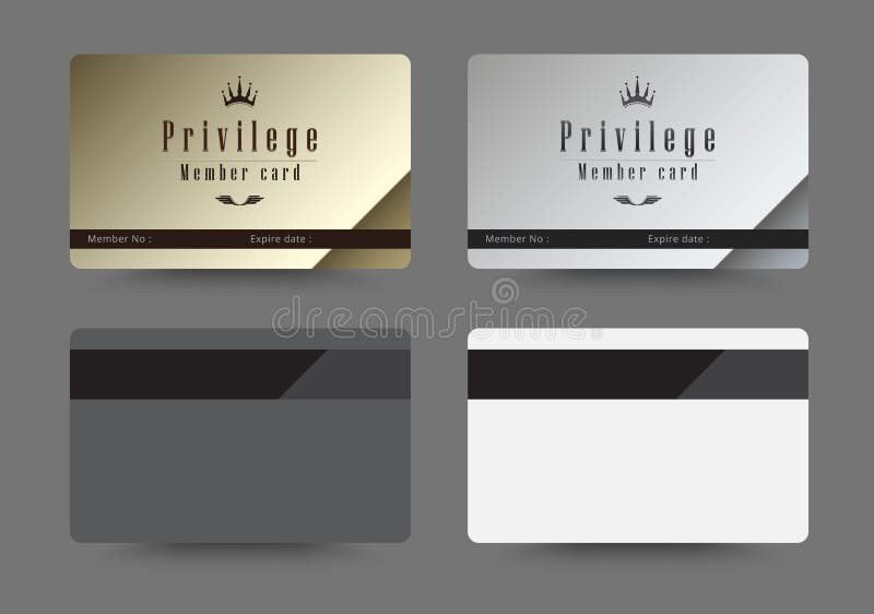 Gold and Silver Privilege Card for Member Template Design. Vecto Stock ...