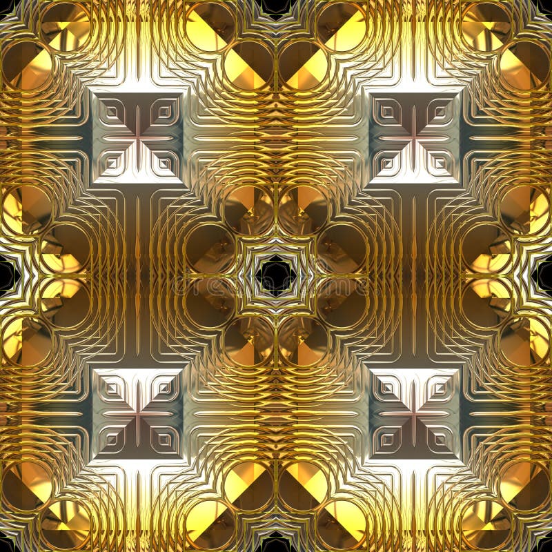 Gold and Silver Reflection Seamless Pattern Stock Illustration ...