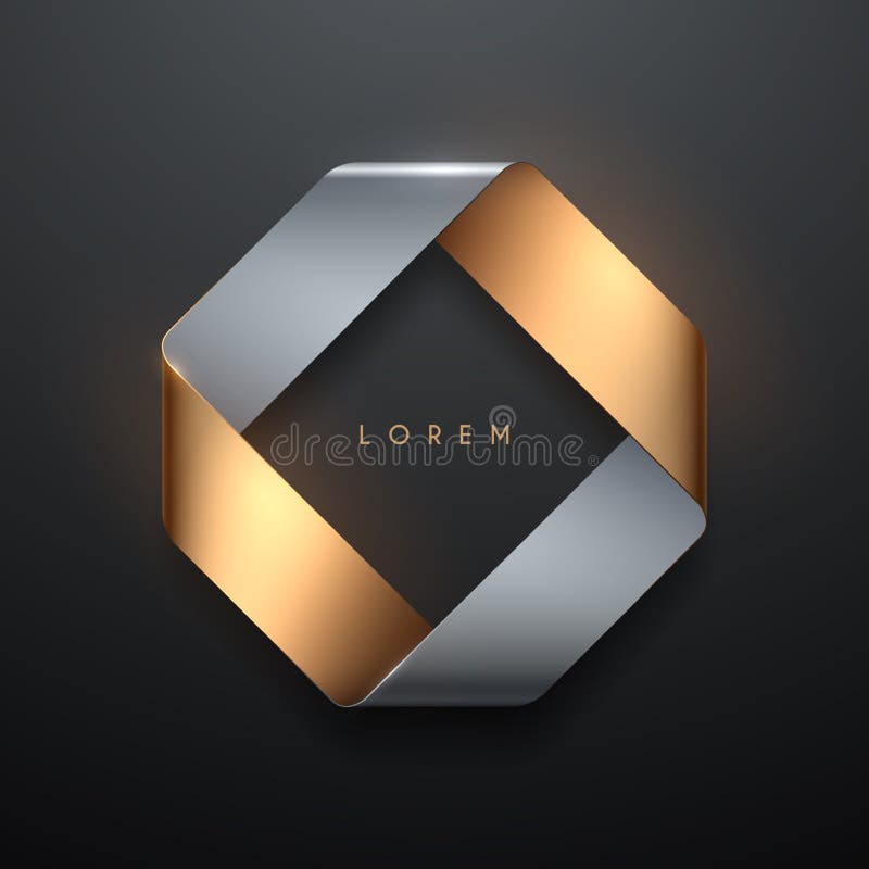 Gold and Silver Ribbon Frame Template Stock Vector - Illustration of ...