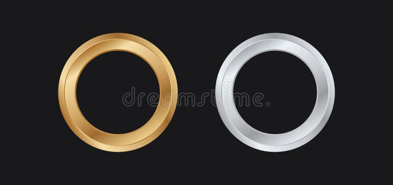 Gold and Silver Ring Frame Template Stock Vector - Illustration of ...