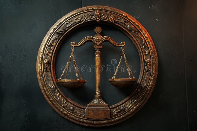 A Gold and Silver Scale with a Black Background Stock Illustration ...