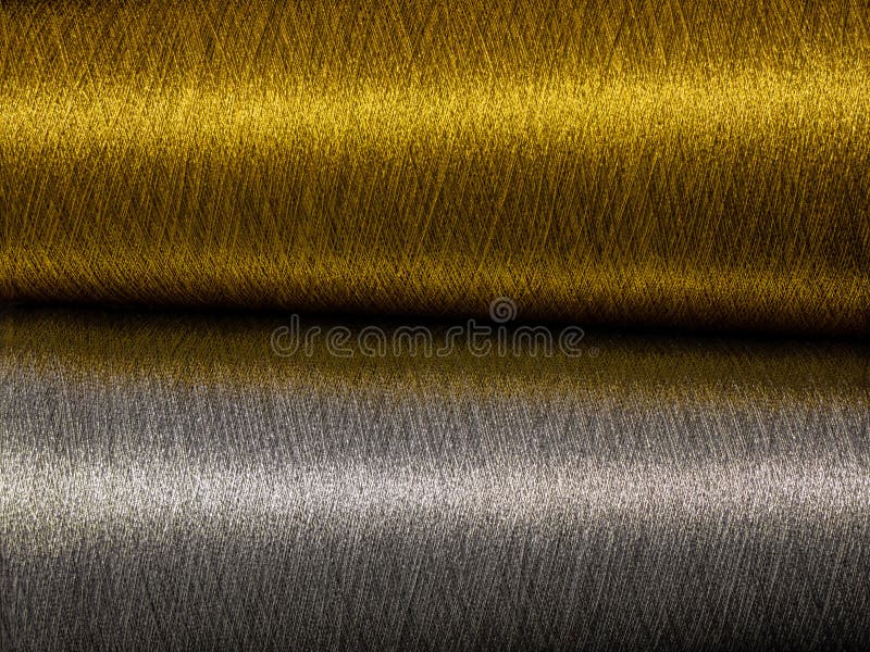 Gold and Silver Sewing Threads or Wires Background - Close-up Stock ...