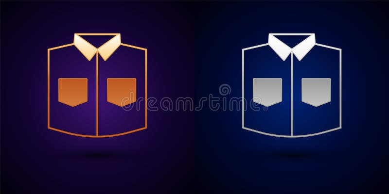 Gold and Silver Shirt Icon Isolated on Black Background. Vector Stock ...