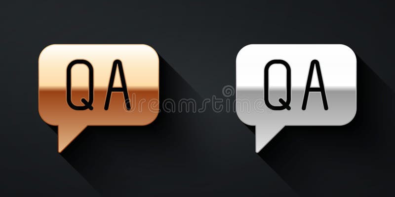 Gold and Silver Speech Bubbles with Question and Answer Icon Isolated ...