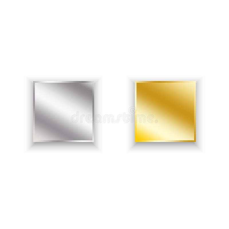 Gold Silver Squares on Light Background. Circular Light Frame Border ...
