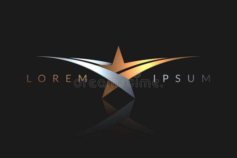 Gold And Silver Star Logo Template Stock Vector - Illustration of ...