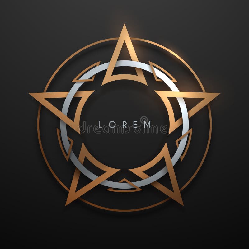 Gold and Silver Circle Star Logo Template Stock Vector - Illustration ...