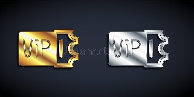 Gold and Silver Train Ticket Icon Isolated on Black Background. Travel ...