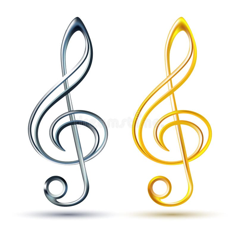 Heart of Treble Clef and Bass Clef Stock Vector - Illustration of ...