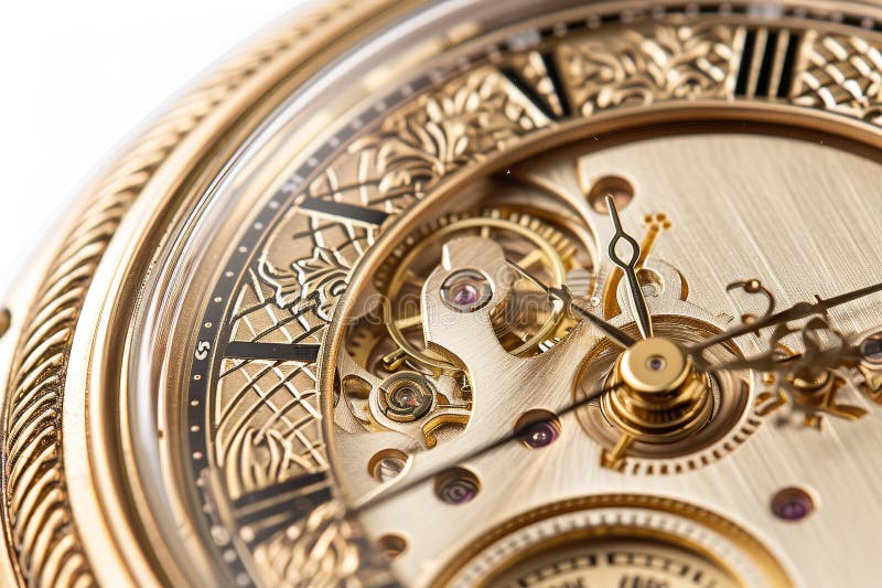 A Gold and Silver Watch with Roman Numerals and a Clock Face Stock ...