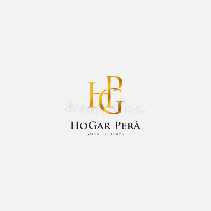 Gold Simple Letter H G P Logo Design Minimalist Monogram Stock Vector ...