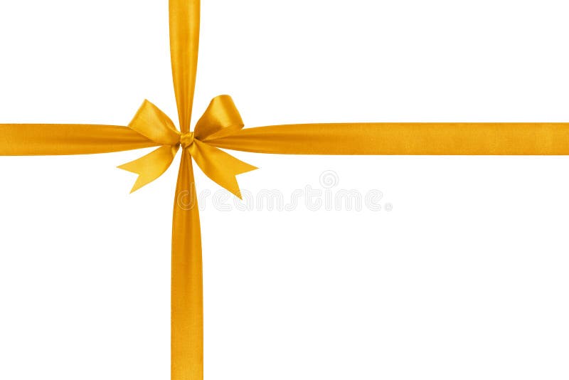 Gold Simple Tied Ribbon Bow Composition Stock Image - Image of cross ...