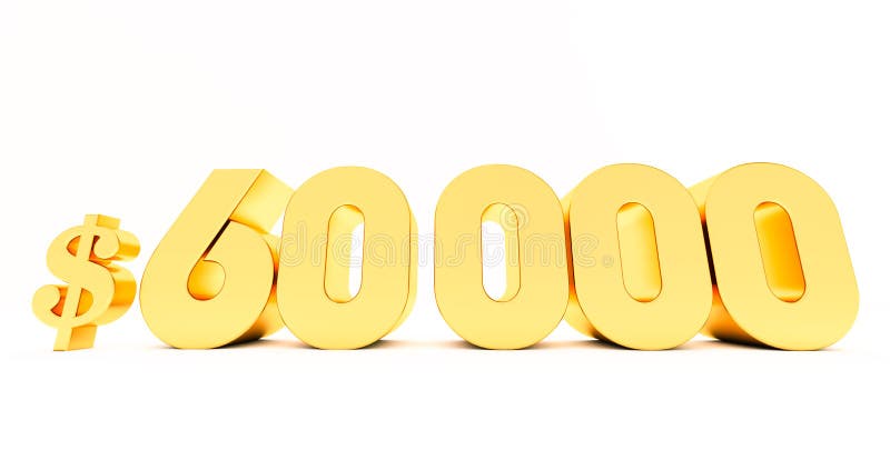 Ten Thousand Dollars with Gold Texture and 3D Number Symbol Stock ...