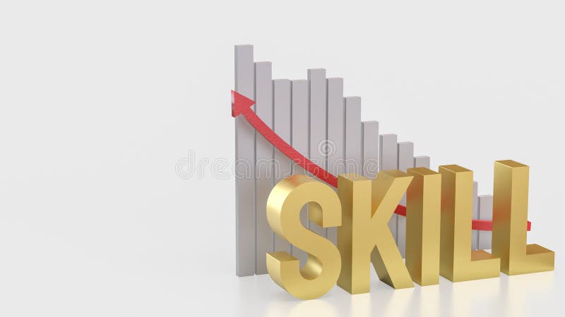 The Gold Skill and Chart for Business Concept 3d Rendering Stock ...