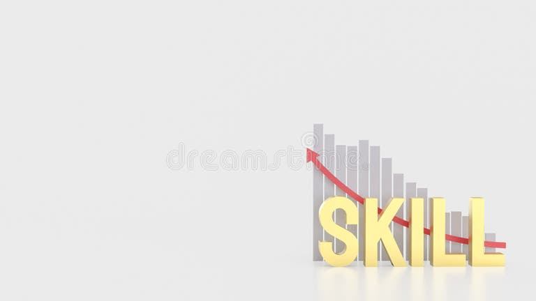 The Gold Skill and Chart for Business Concept 3d Rendering Stock ...