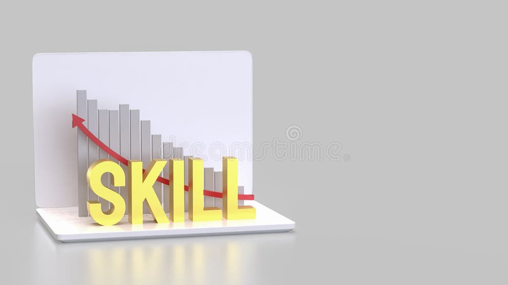 The Gold Skill and Chart for Business Concept 3d Rendering Stock ...