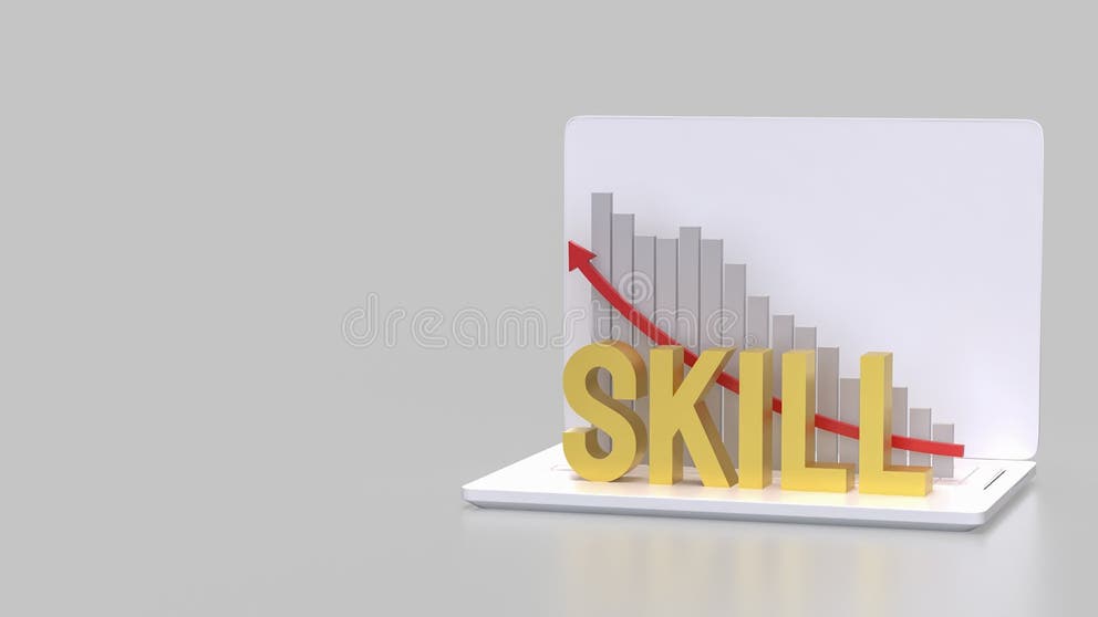 The Gold Skill and Chart for Business Concept 3d Rendering Stock ...