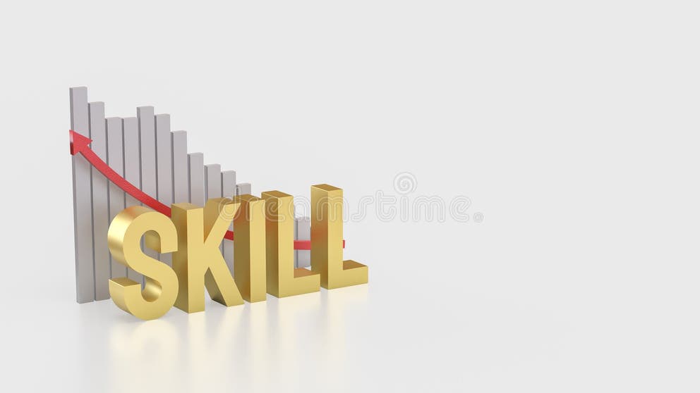 The Gold Skill and Chart for Business Concept 3d Rendering Stock ...
