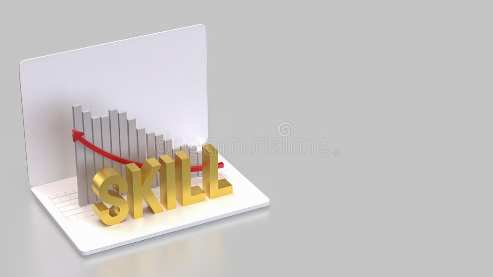 The Gold Skill and Chart for Business Concept 3d Rendering Stock ...
